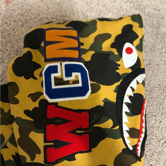 Bape | Shirts | Authentic Bape Camo Shark Hoodie | Poshmark